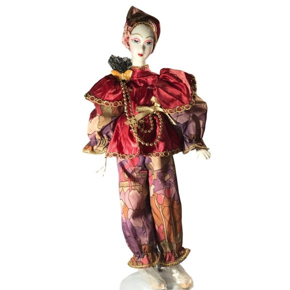Toys | Vintage Porcelain Asian Princess Pierrot Musical Gold Silk Doll ...